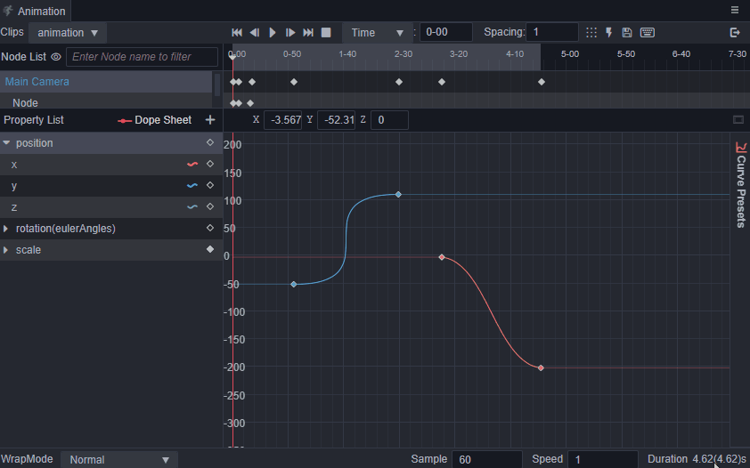 Editing Animation Easing Curve · Cocos Creator